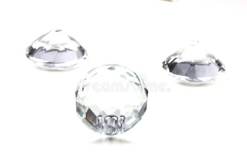 Real Glass Object with Shadows Formed As Diamond on White Table Stock ...