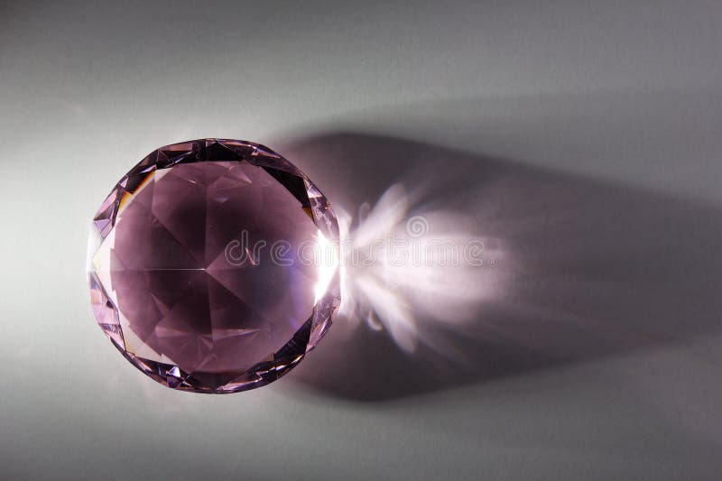 Real Glass Object with Shadows Formed As Diamond on White Table Stock ...