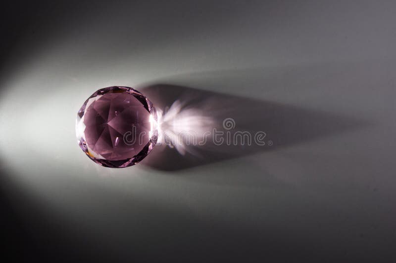 Real Glass Object with Shadows Formed As Diamond on White Table Stock ...