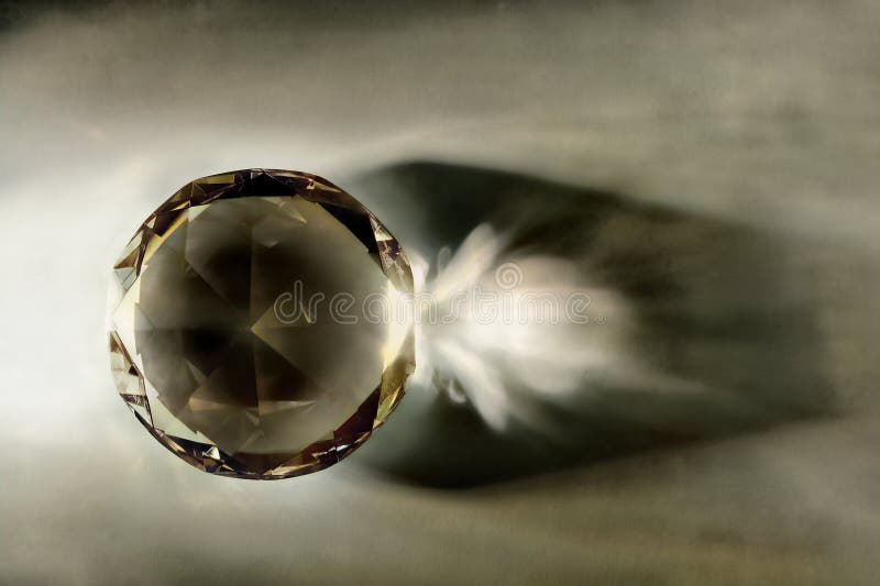 Real Glass Object with Shadows Formed As Diamond on White Table Stock ...