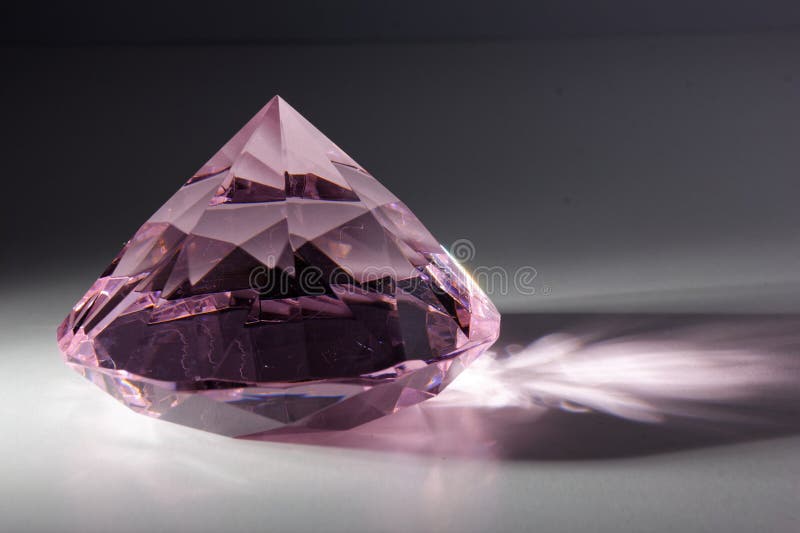 Real Glass Object with Shadows Formed As Diamond on White Table Stock ...