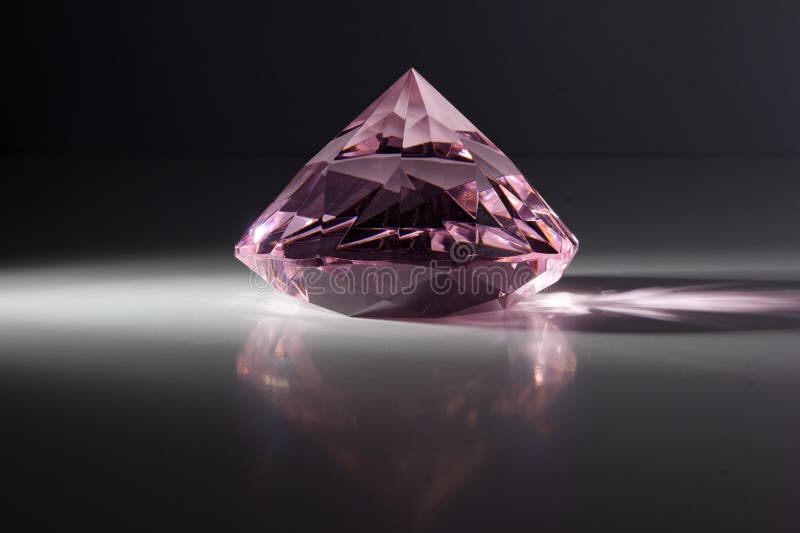 Real Glass Object with Shadows Formed As Diamond on White Table Stock ...