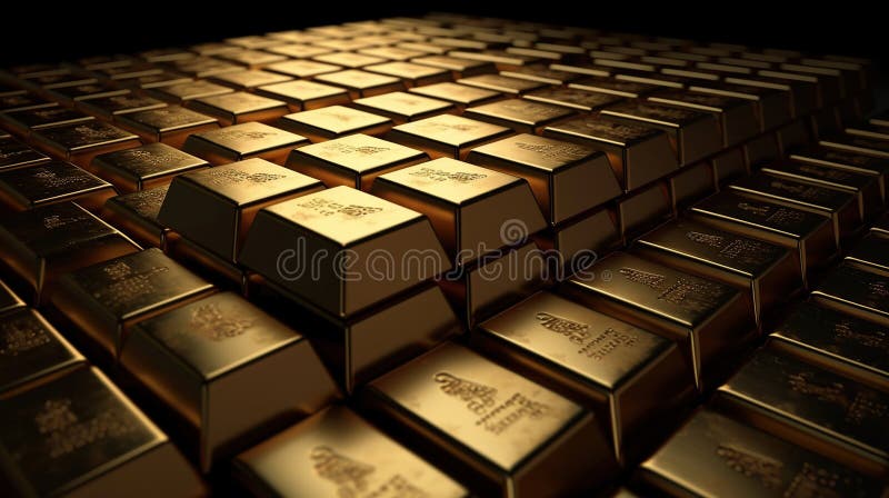 Real Gold. Golden Bars, Generated Ai Image Stock Illustration ...
