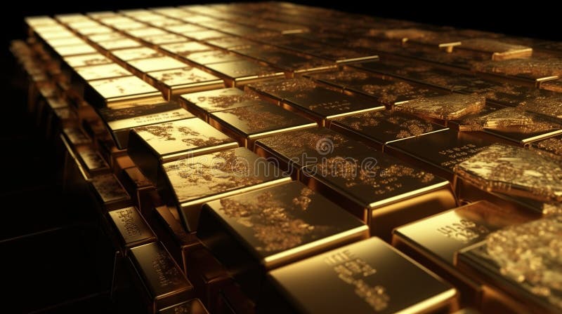 Real Gold. Golden Bars, Generated Ai Image Stock Illustration ...