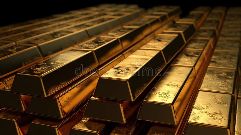 Real Gold. Golden Bars, Generated Ai Image Stock Illustration ...