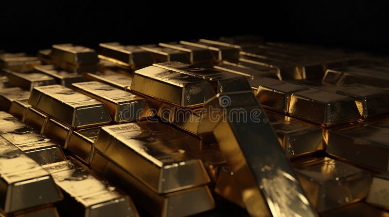 Real Gold. Golden Bars, Generated Ai Image Stock Illustration ...