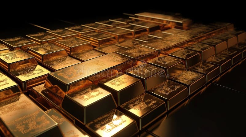 Real Gold. Golden Bars, Generated Ai Image Stock Illustration ...