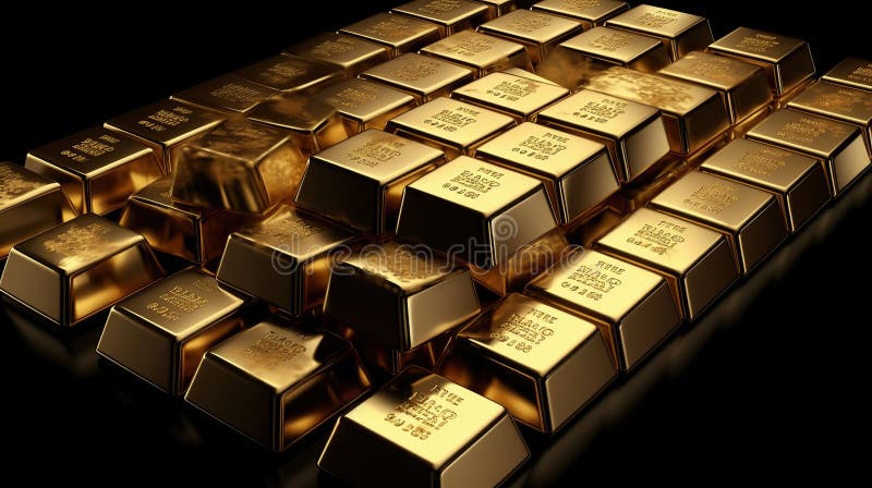 Real Gold. Golden Bars, Generated Ai Image Stock Illustration ...