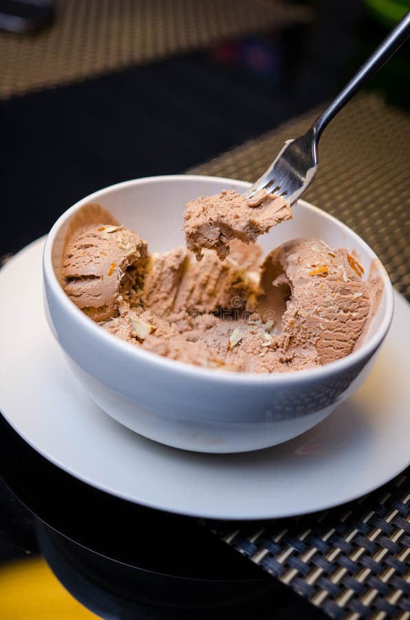 Real Gourmet Chocolate Ice Cream, Stock Photo - Image of cool, glacee ...