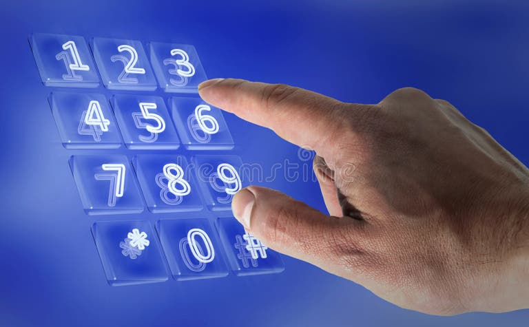 Real Hand in a Virtual Keypad Stock Illustration - Illustration of ...