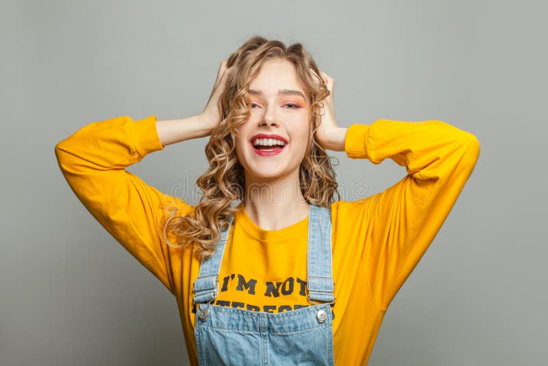 Real happy young woman stock image. Image of real, young - 34662689
