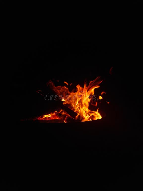 Real and Hot Flames are Burning on a Black Background Stock Photo ...