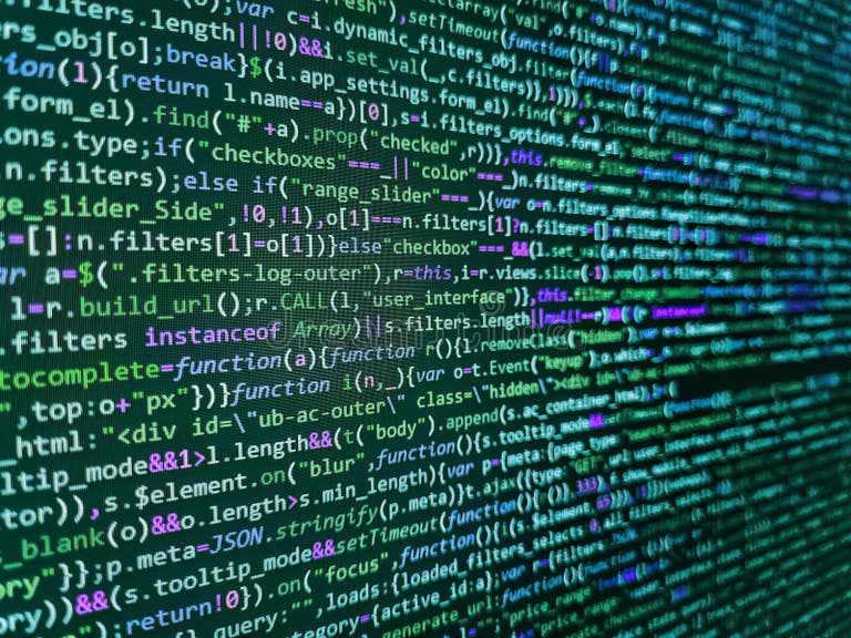 Real Html Code Developing Screen. Shallow Depth of Field Effect. Python Programming Developer ...