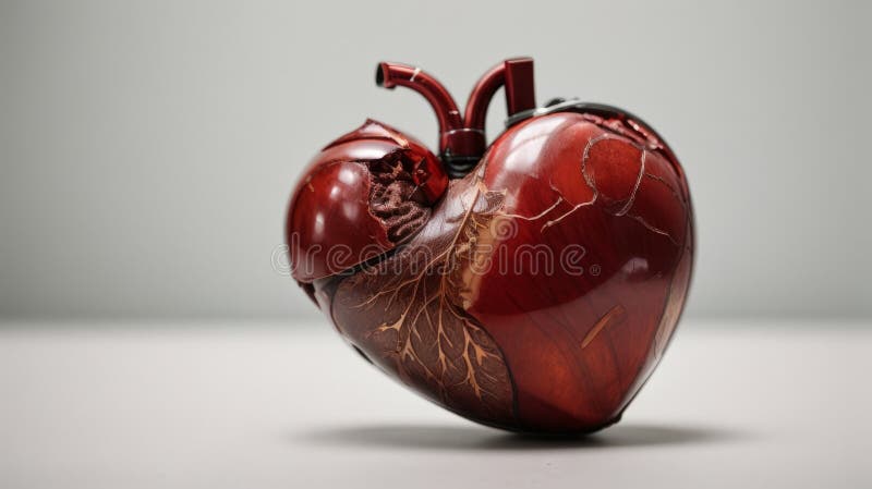 Real Human Heart Close Up on White Background Stock Illustration ...