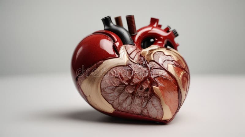 Real Human Heart Close Up on White Background Stock Illustration ...