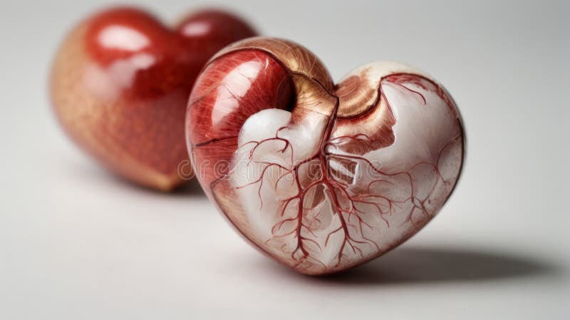 Real Human Heart Close Up on White Background Stock Illustration ...