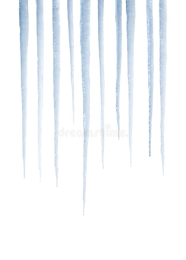 Real Icicles Isolated on White Stock Image - Image of cold, frost: 21440971