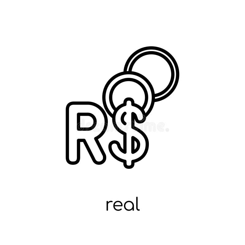 Real Icon. Trendy Modern Flat Linear Vector Real Icon on White B Stock ...