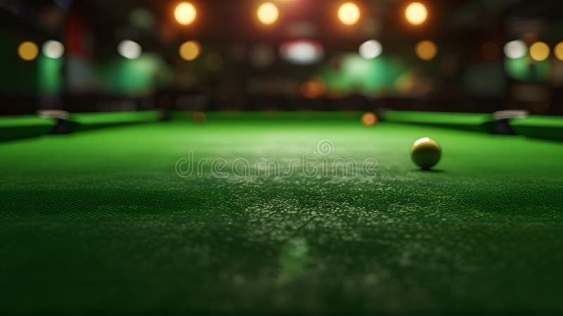 Real Image of a Snooker Table Highlighting Green Felt Surface and Table ...