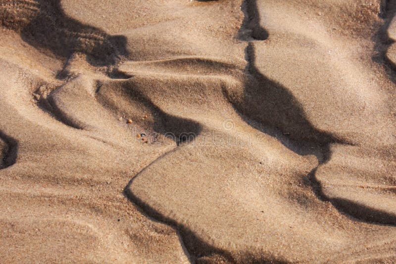 Real Image of Wet Sand on the Beach with Texture of Wave Stock Image ...