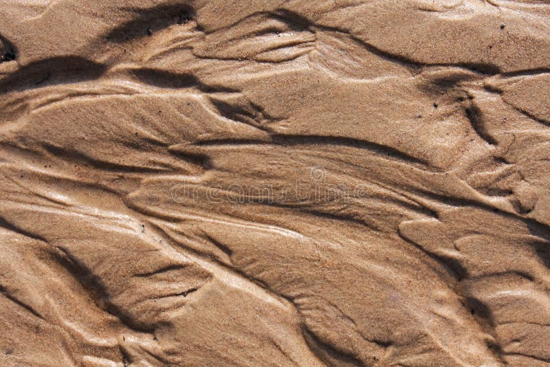 Real Image of Wet Sand on the Beach with Texture of Wave Stock Image ...
