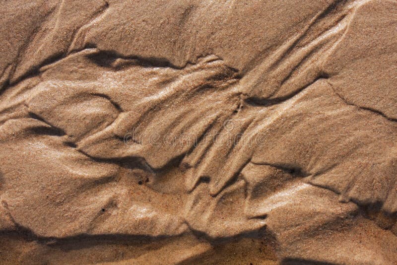 Real Image of Wet Sand on the Beach with Texture of Wave Stock Photo ...