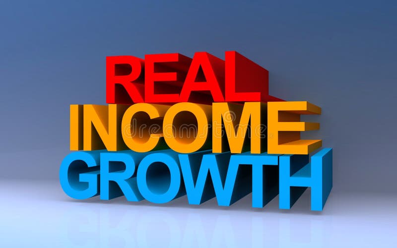Real income growth on blue stock illustration. Illustration of analysis ...