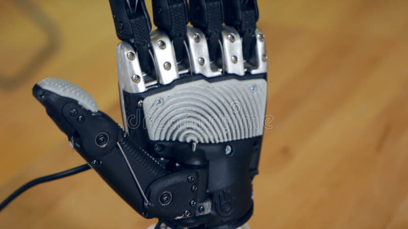 Innovative Cybernetic Device. Futuristic Bionic Arm In Action. Stock ...