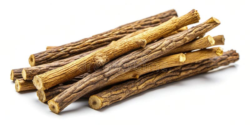 Real Licorice Root Isolated on White Background Generative by AI Stock ...