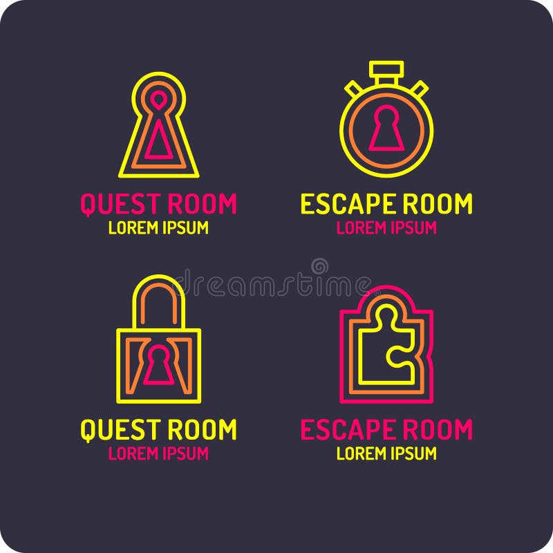 Real-life Room Escape. the Logo for the Quest Room Stock Vector ...