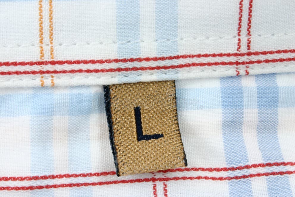 Real Macro of Clothing Label - SIZE L Stock Image - Image of cotton ...
