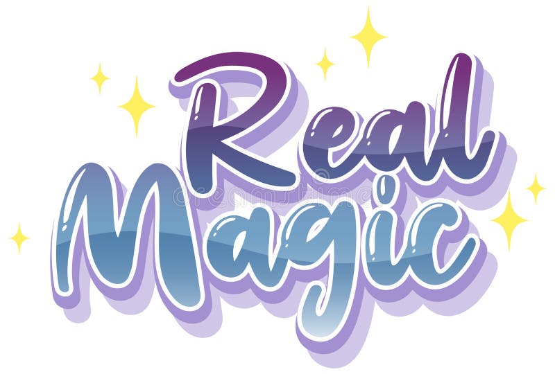 Real Magic Logo in Pastel Color with Sparkling Stock Illustration ...