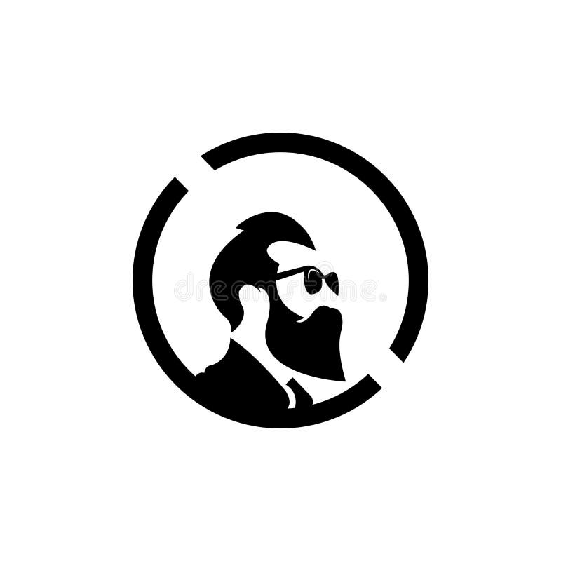 Real Man Masculine Beard Symbol Vector Logo Stock Illustration ...