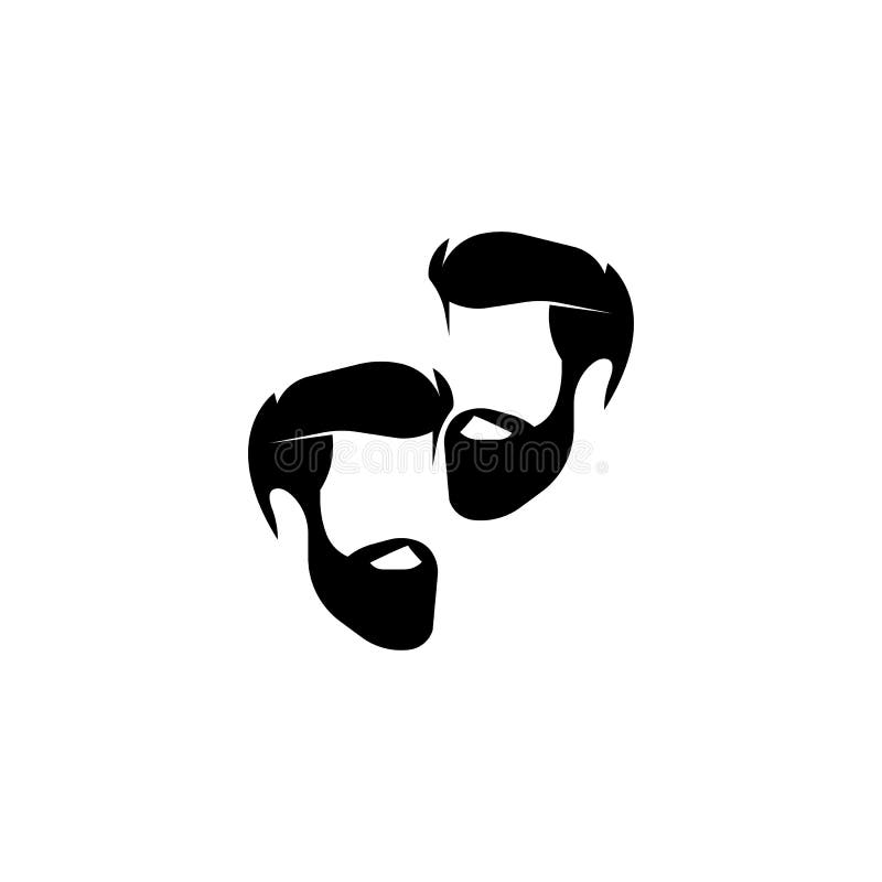 Real Man Masculine Beard Symbol Vector Logo Stock Illustration ...