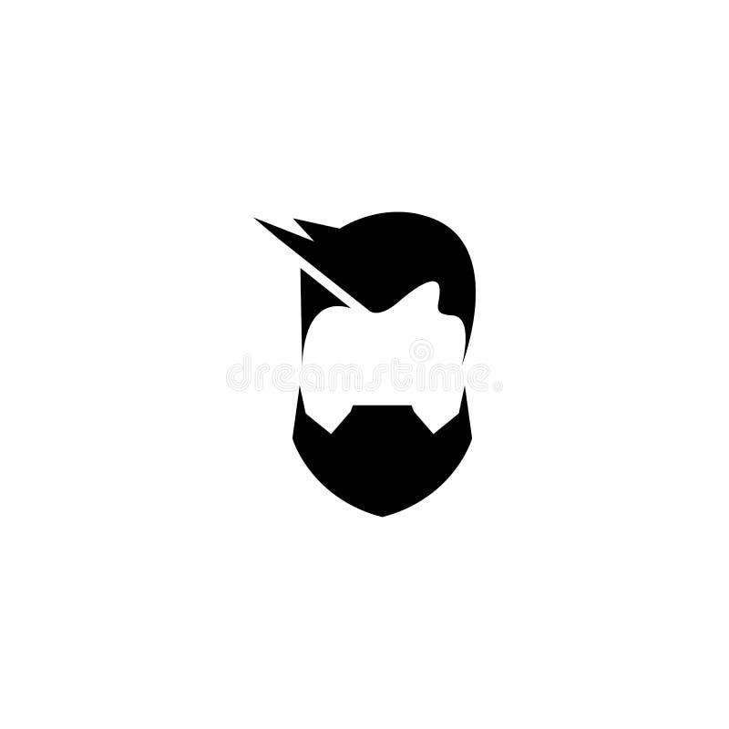 Real Man Masculine Beard Symbol Vector Logo Stock Vector - Illustration ...