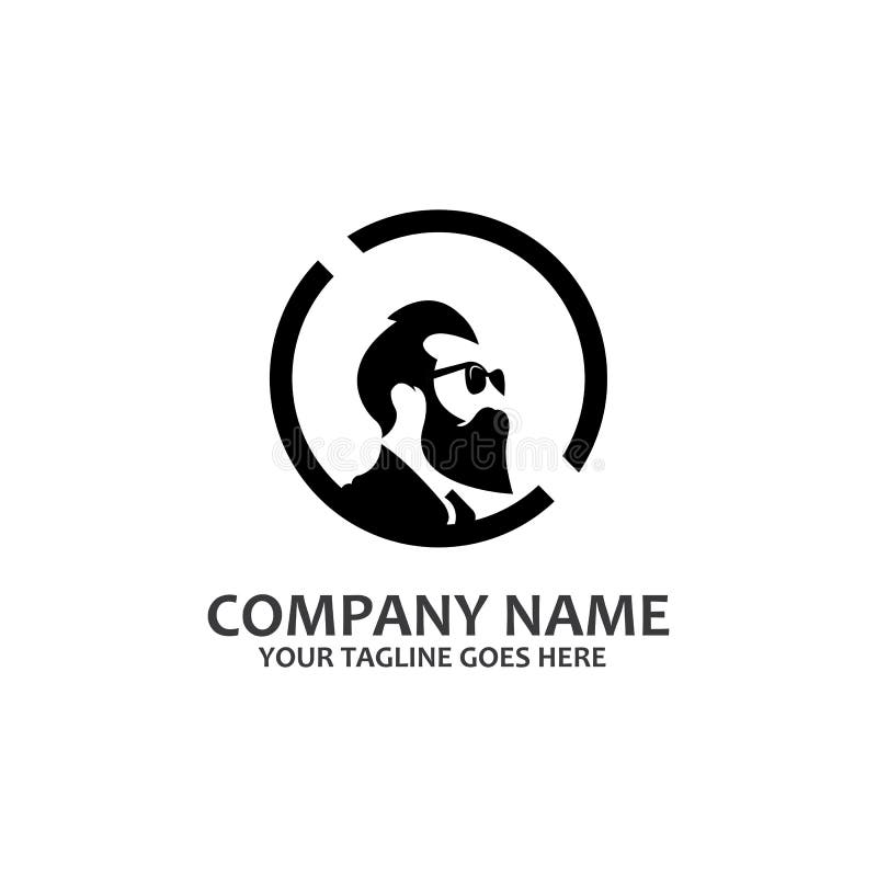 Real Man Masculine Beard Symbol Vector Logo Stock Illustration ...
