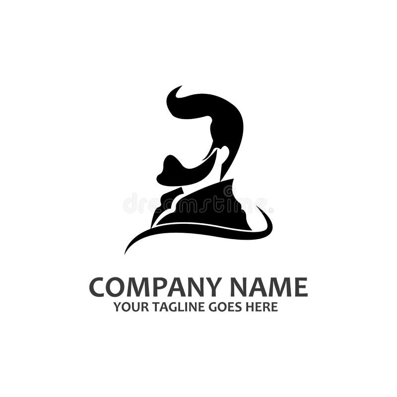 Real Man Masculine Beard Symbol Vector Logo Stock Illustration ...