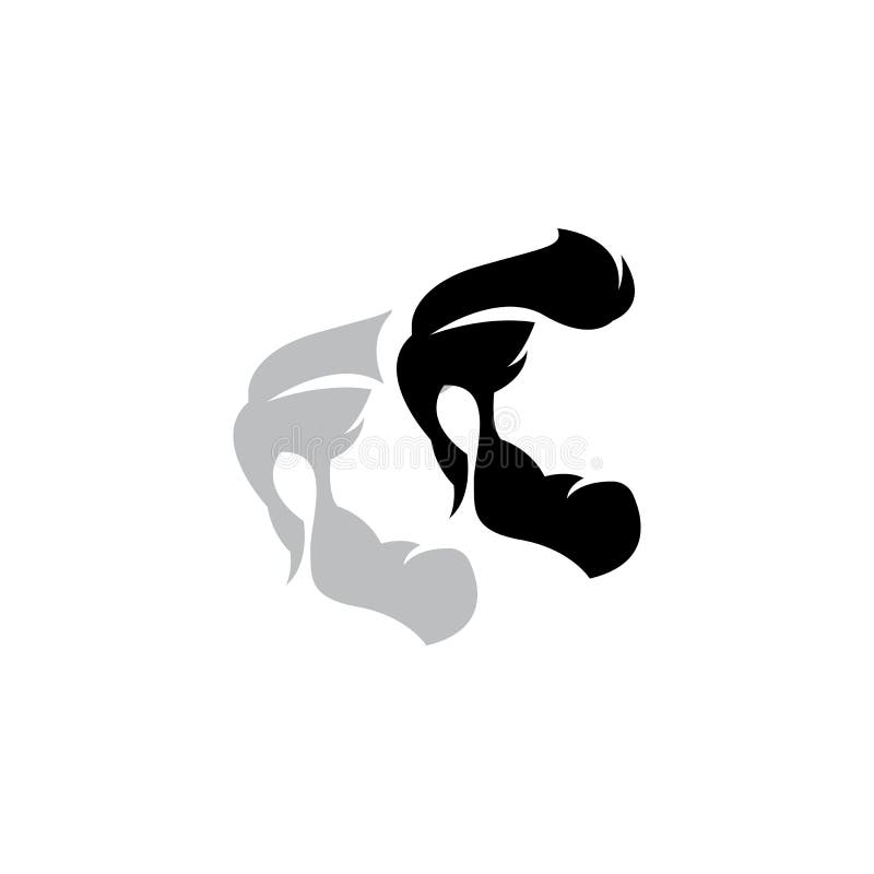 Real Man Masculine Beard Symbol Vector Logo Stock Vector - Illustration ...