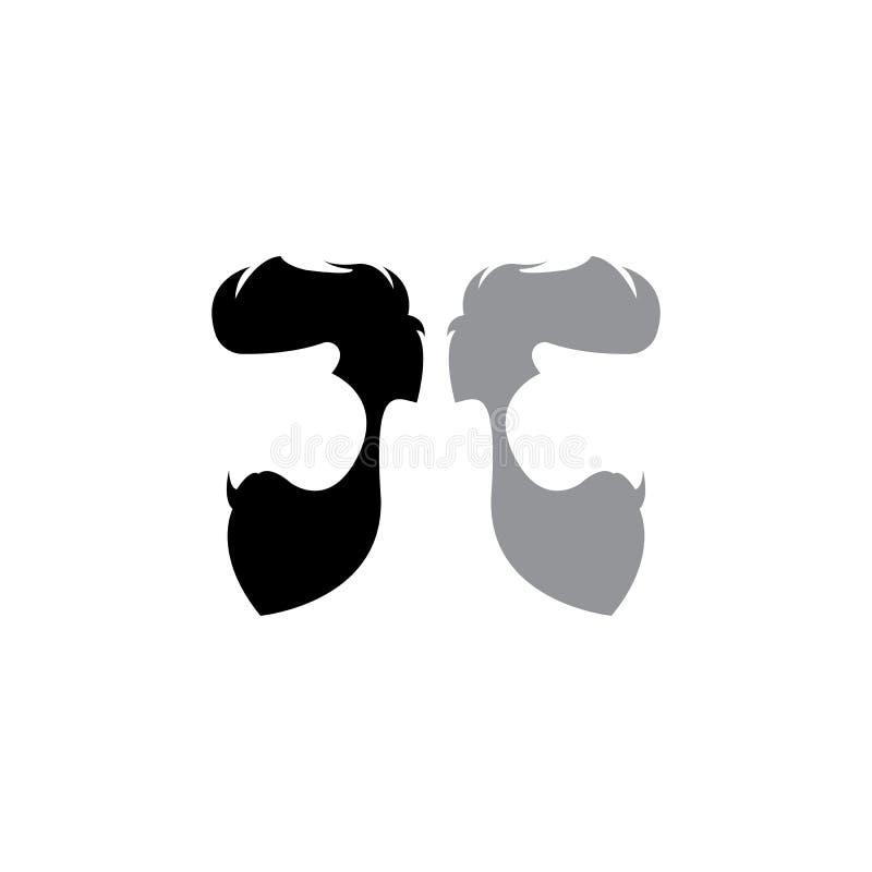 Real Man Masculine Beard Symbol Vector Logo Stock Vector - Illustration ...