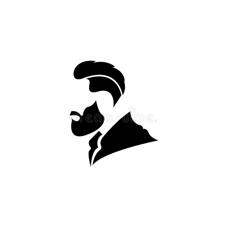 Real Man Masculine Beard Symbol Vector Logo Stock Vector - Illustration ...