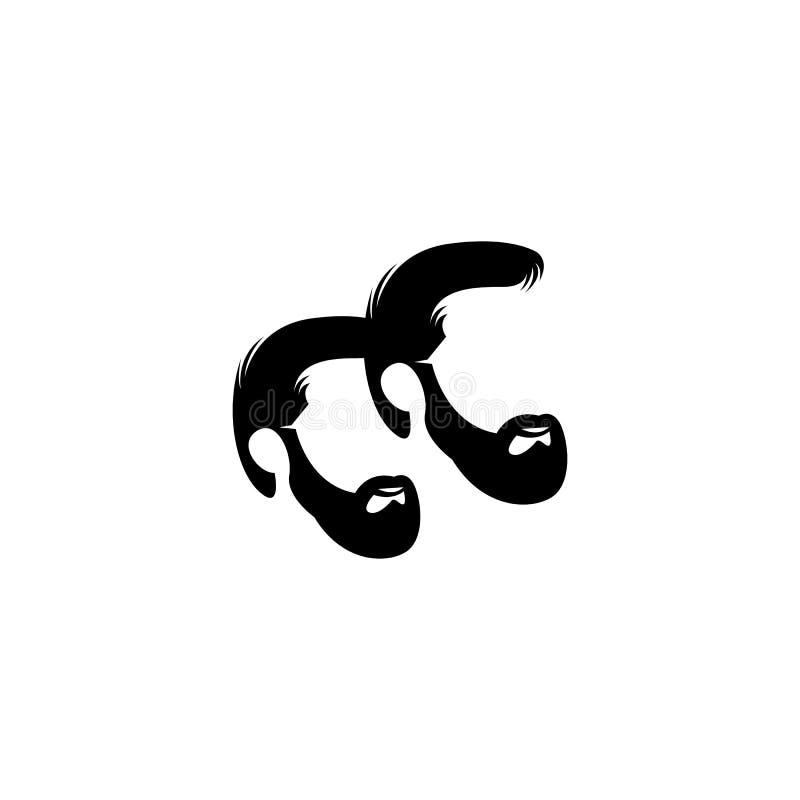 Real Man Masculine Beard Symbol Vector Logo Stock Vector - Illustration ...