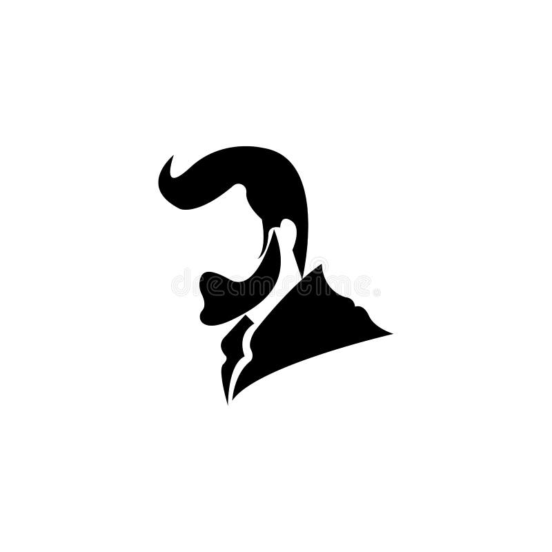 Real Man Masculine Beard Symbol Vector Logo Stock Vector - Illustration ...
