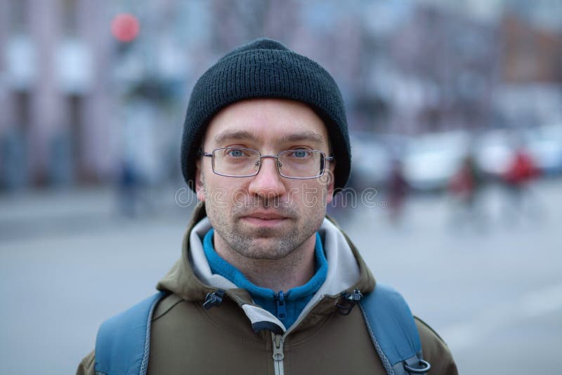 Real man on the street stock photo. Image of street - 171337428