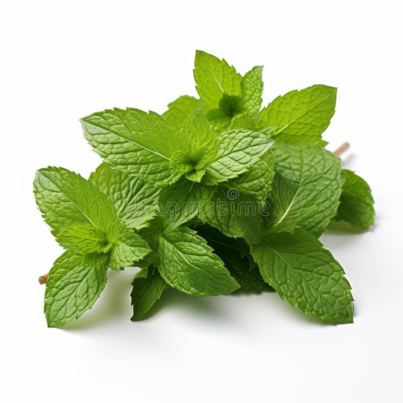 Real Mint Leaves on White Background - Creative Commons Attribution ...
