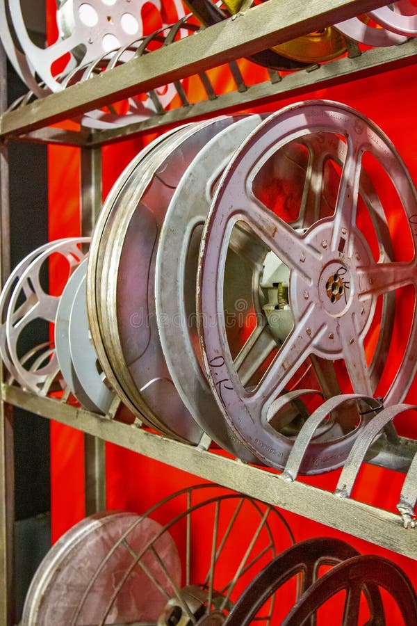 Real 35 Mm Film Projector Tape in the Old Studio Stock Image - Image of ...