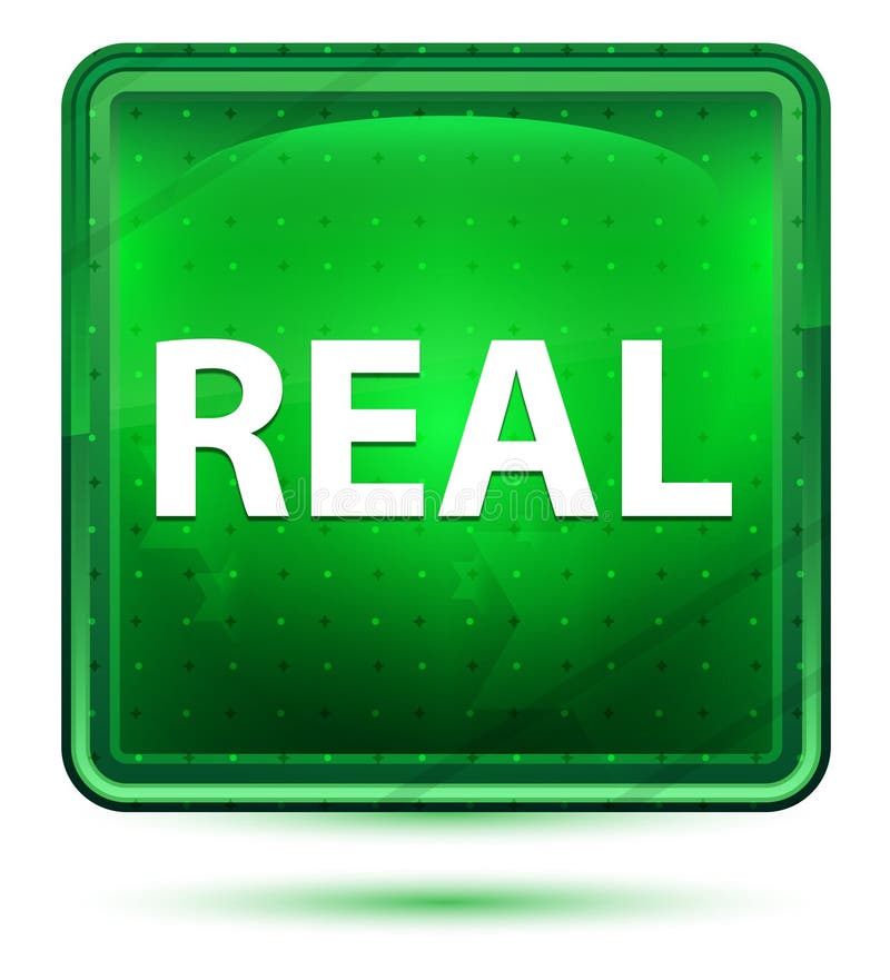 Real Neon Light Green Square Button Stock Illustration - Illustration ...