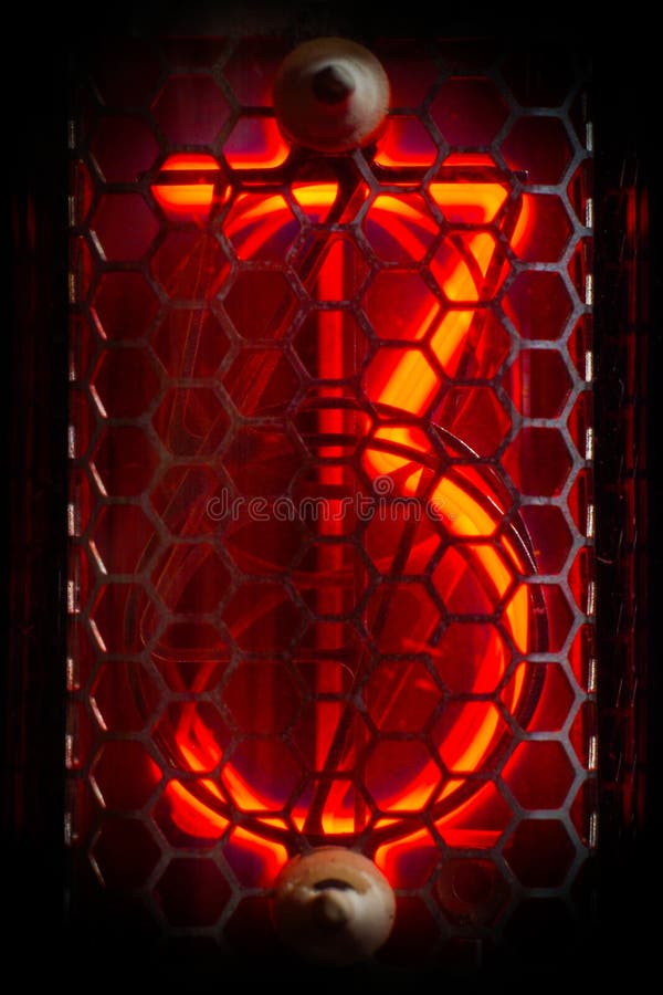 The Real Nixie Tube Indicator of the Numbers of Retro Style. Stock ...
