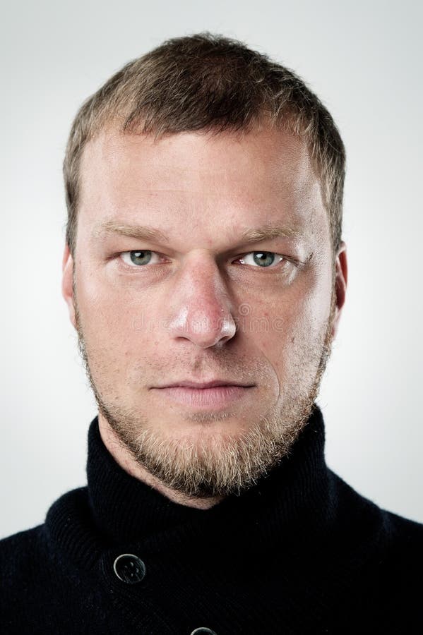 Real Normal Person Portrait Stock Photo - Image of close, stubble: 22299676