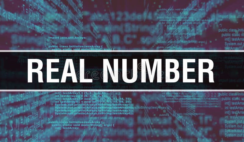 Real Number with Digital Java Code Text. Real Number and Computer ...