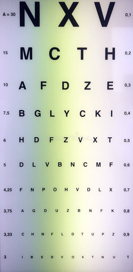 Real Optician Chart with Real Lights Stock Photo - Image of white ...